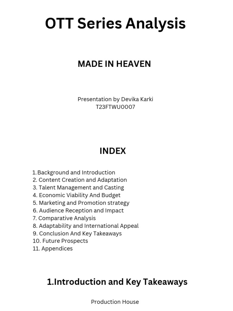made in heaven ott analysis | PDF