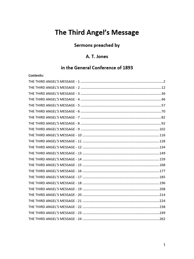 The Third Angels Message (1893) | PDF | Prayer | Jesus