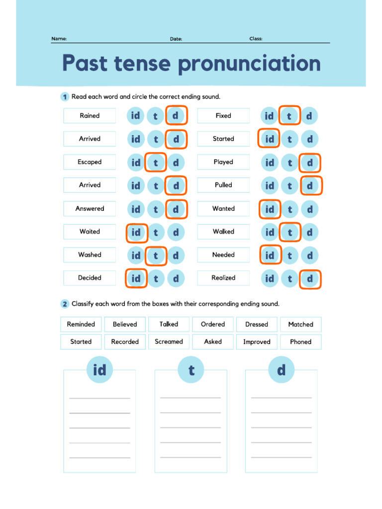 Pronunciation Ed PRACTICE | PDF