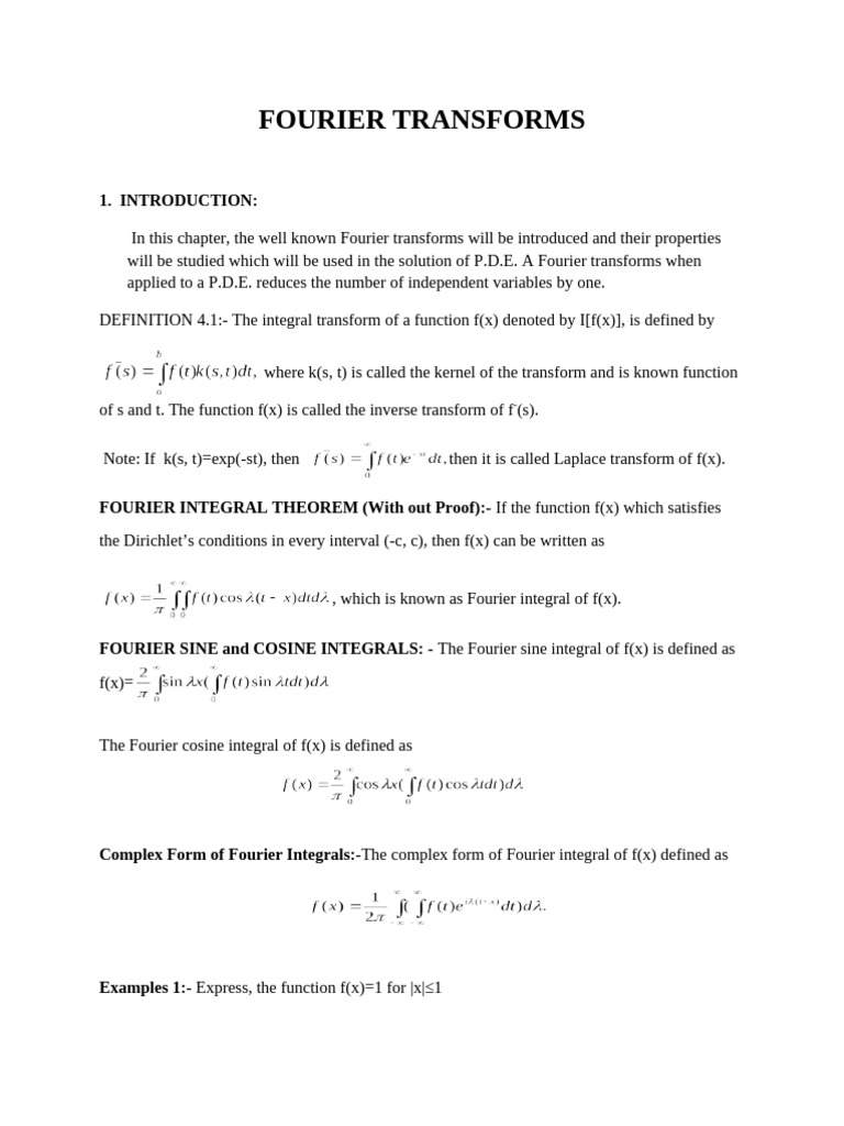 Understanding Fourier Transforms and Properties | PDF | Fourier ...