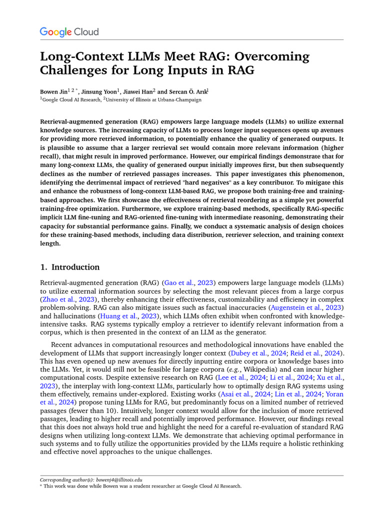 Long Context Llms Meet Rag Overcoming Challenges For Long Inputs In