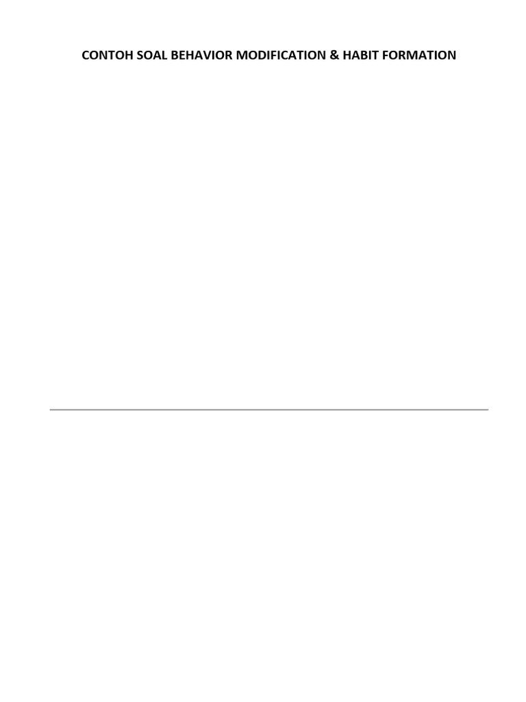 Contoh Soal Behavior Modification & Habit Formation | PDF