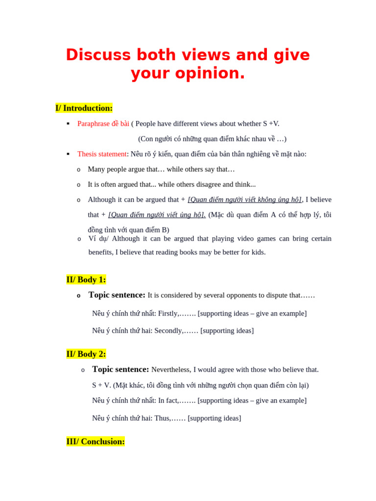 Discuss Both Views and Give Your Opinion | PDF