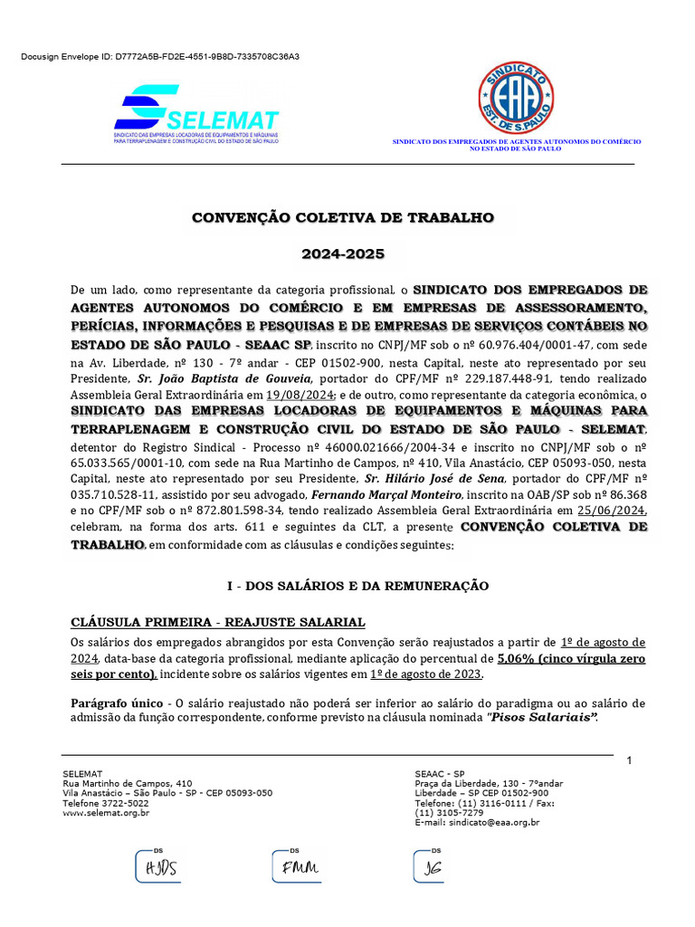 Selemat (Terraplanagem) X Seaac | PDF | Hora extra | Férias trabalhistas