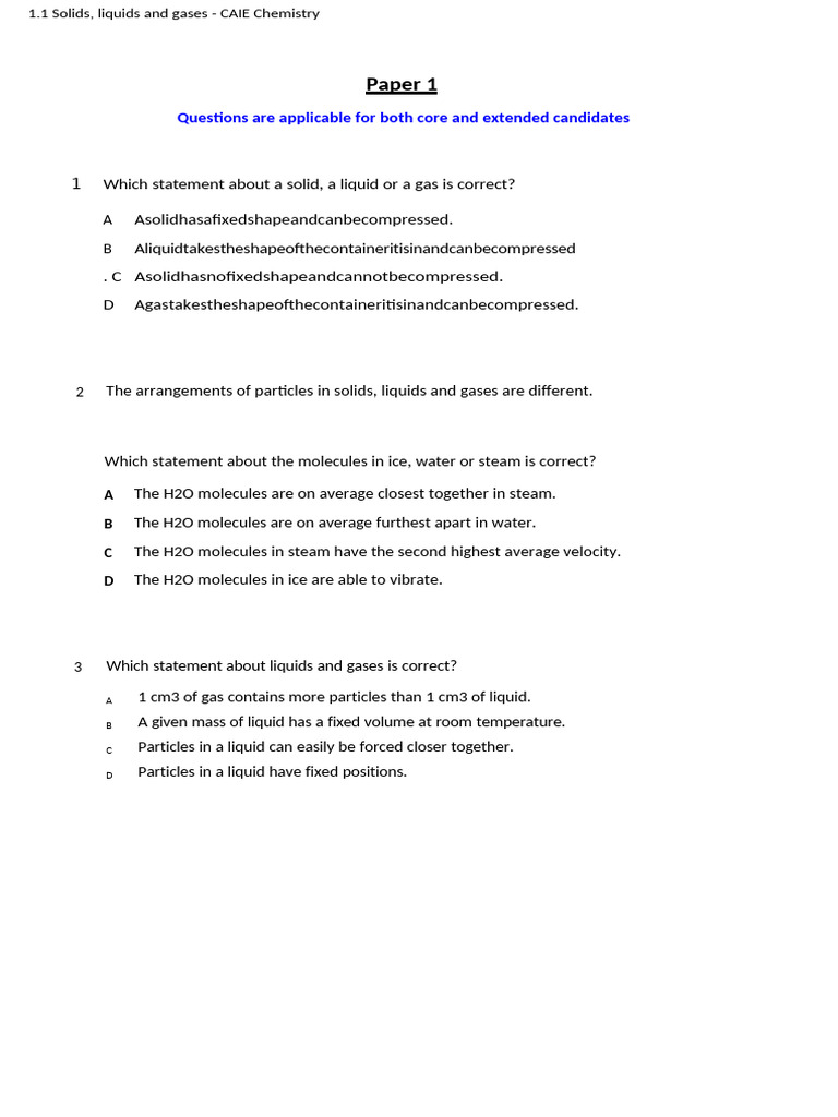 States of Matter: Solids, Liquids, Gases | PDF | Gases | Liquids