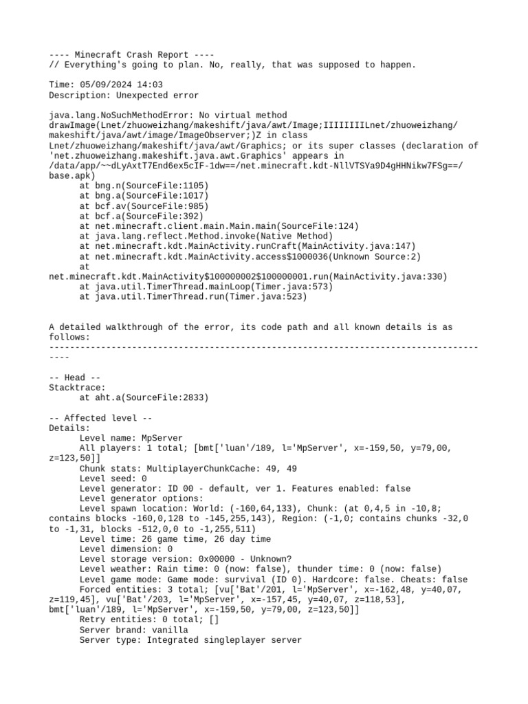 Crash 2024 09 05 - 14.03.26 Client | PDF | Java (Programming Language) | Software Engineering