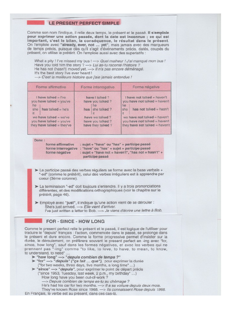 Present Perfect Simple PDF | PDF