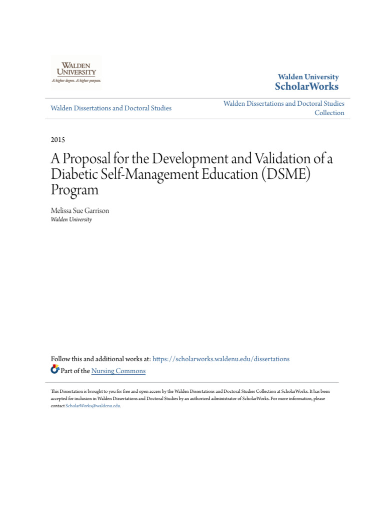A Proposal For The Development and Validation of A Diabetic Self | PDF | Preventive Healthcare ...