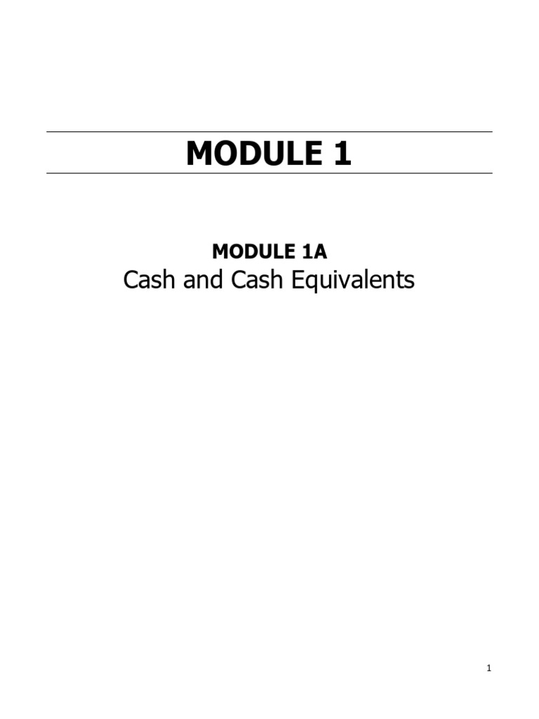 MODULE 1A Cash and Cash Equivalents Students | PDF | Cheque | Debits ...
