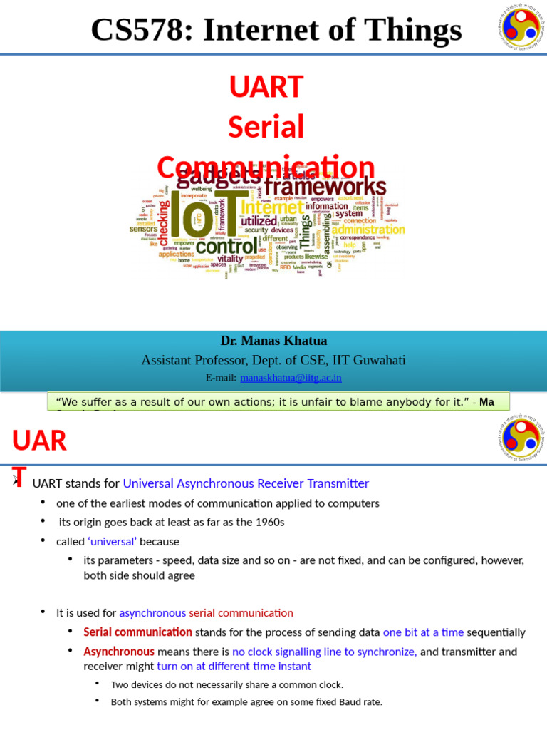 IoT PPT08 UART | PDF | Bit Rate | Duplex (Telecommunications)