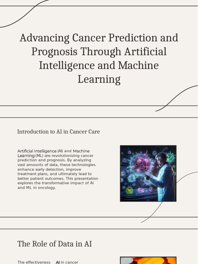 Slidesgo Advancing Cancer Prediction and Prognosis Through Artificial Intelligence and Machine ...