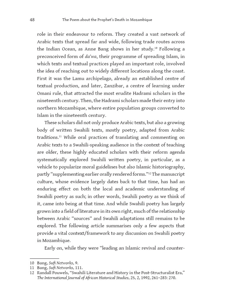 The Poem About The Prophets Death in Moz005 | PDF