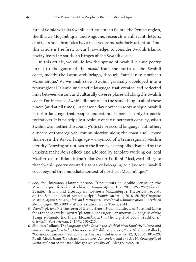 The Poem About The Prophets Death in Moz003 | PDF | Mozambique | Poetry