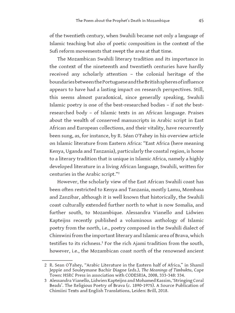 The Poem About The Prophets Death in Moz002 | PDF | Swahili Language ...