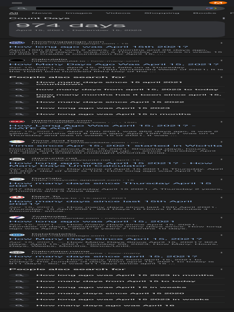 Days Since April 15, 2021 | PDF