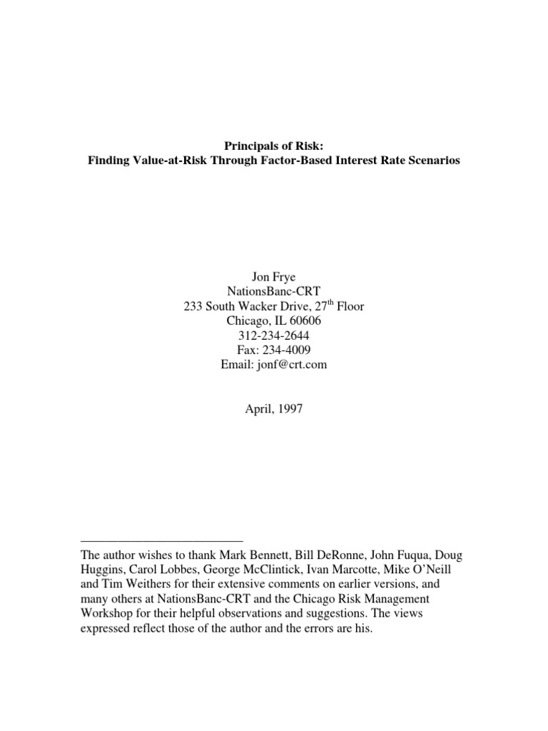 Principals of Risk Interest Rate Scenarios | PDF | Principal Component ...