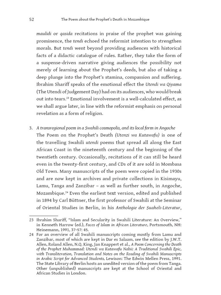 The Poem About The Prophets Death in Moz009 | PDF | Swahili Language