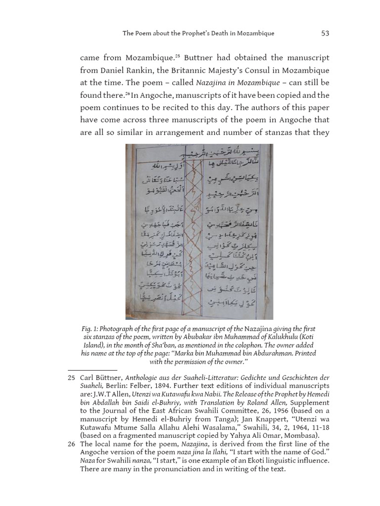 The Poem About The Prophets Death in Moz010 | PDF