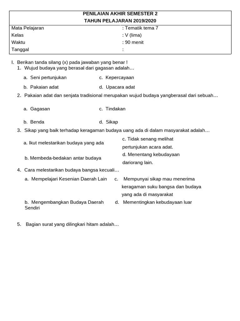 Soal Pas Tema 7 | PDF