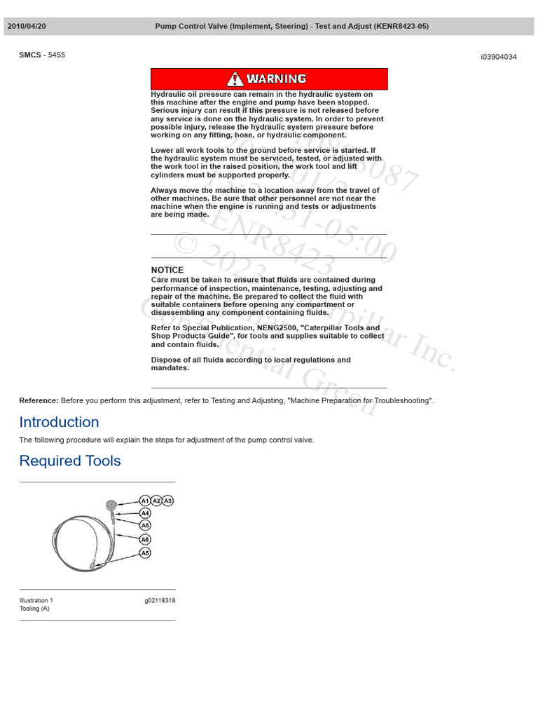 Pump Control Valve (Implement, Steering) - Test and Adjust | PDF ...