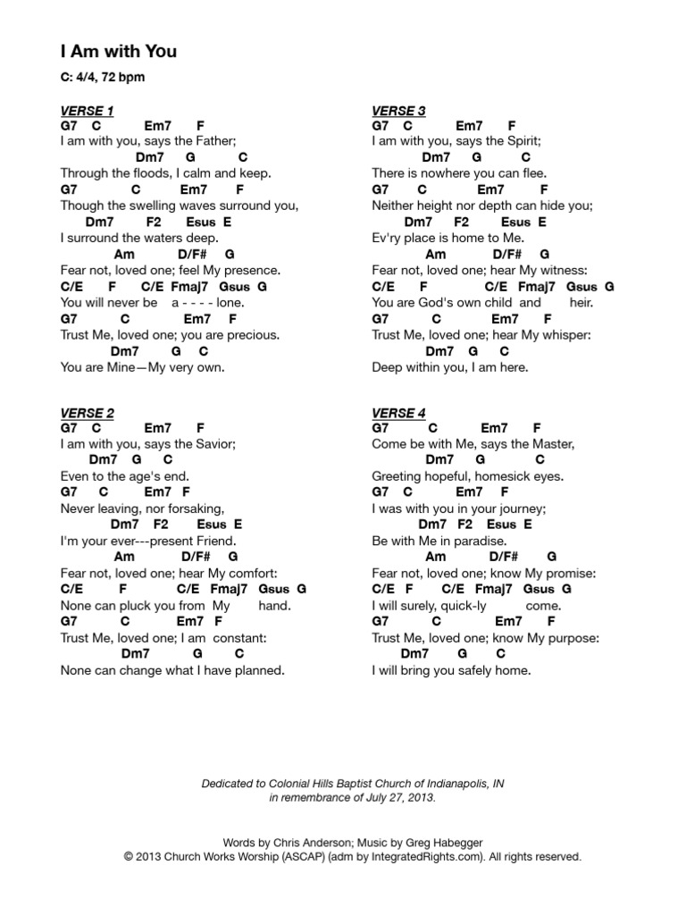 I Am With You - Worship Chords | PDF