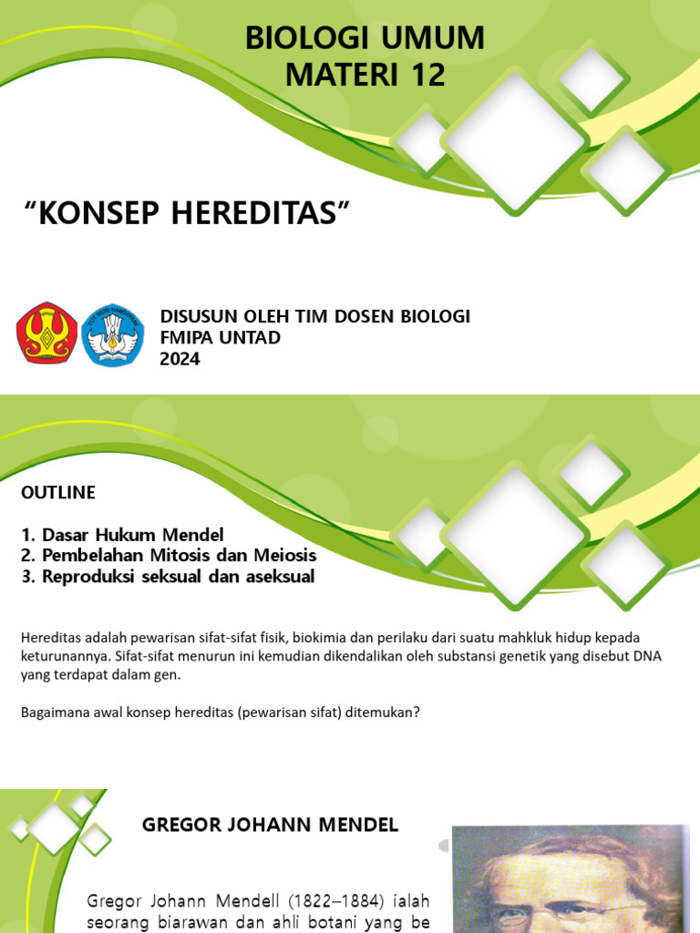 Materi 12 - Biologi Umum - Konsep Hereditas | PDF