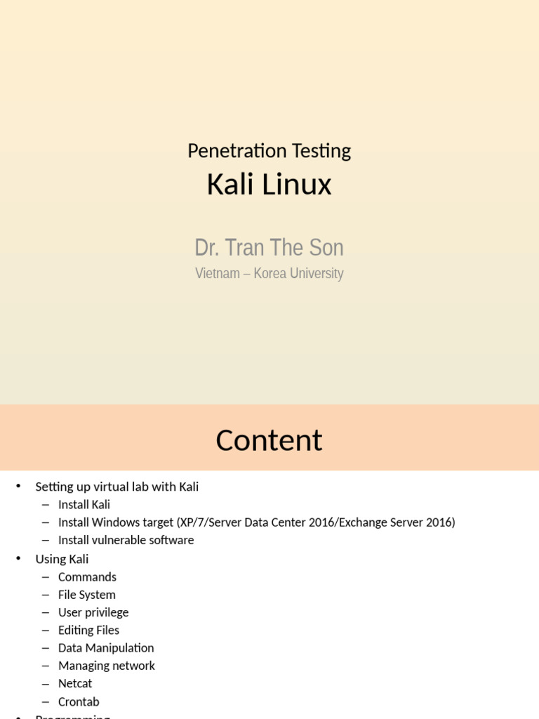 Chapter 2-3 - Kali Linux | PDF | Software | System Software