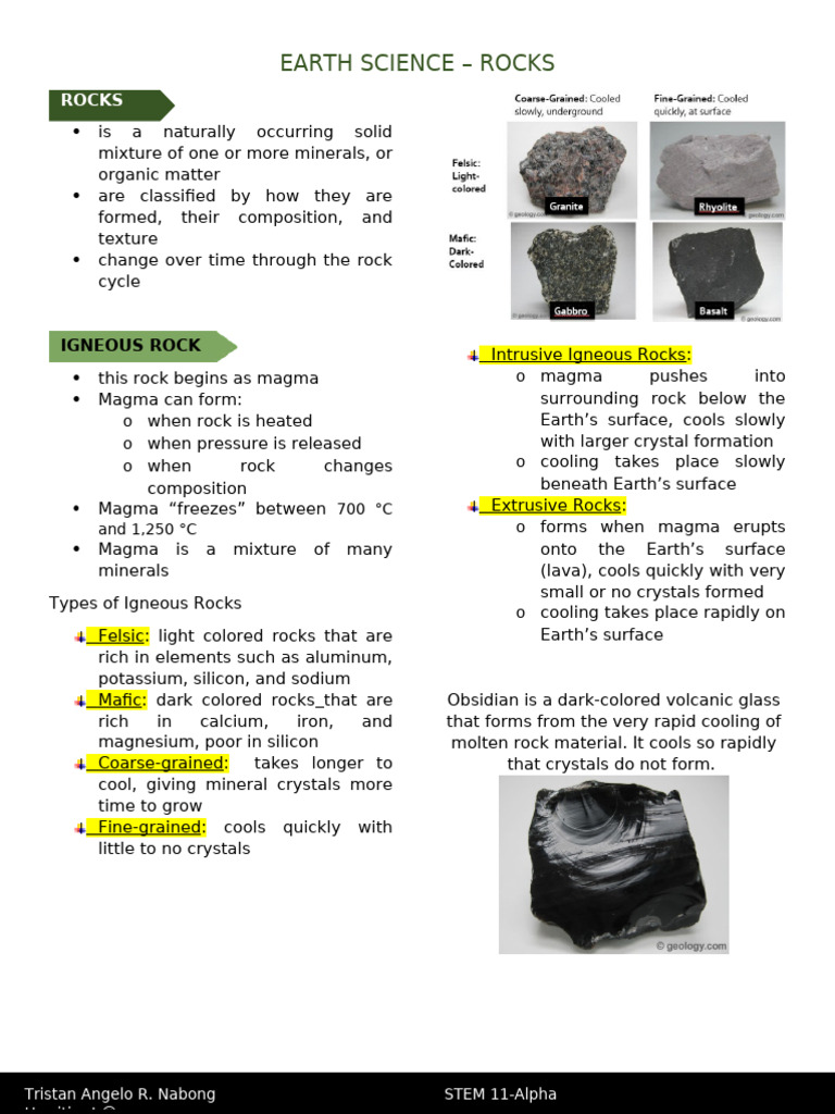 ROCKS | PDF | Rock (Geology) | Sedimentary Rock