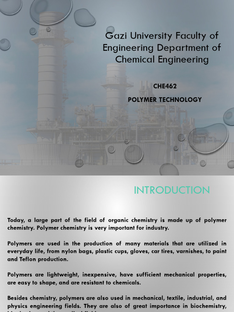 CHE462-Bölüm1-01 10 2024 | PDF | Polymers | Copolymer