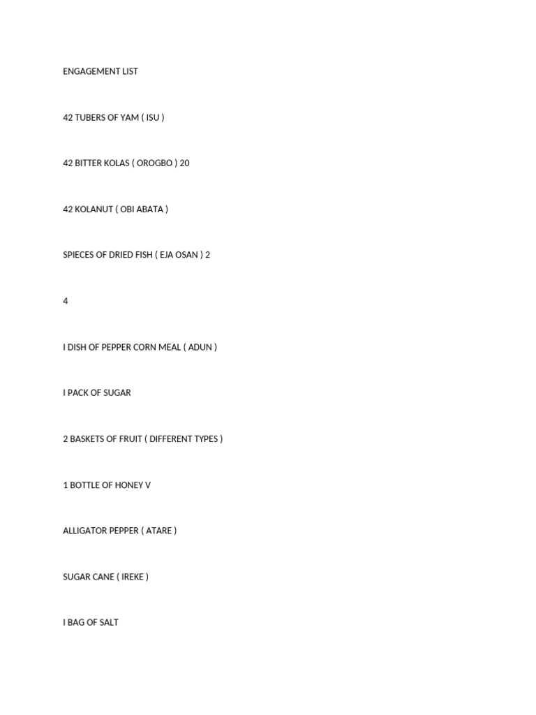 Engagement List-Wps Office | PDF