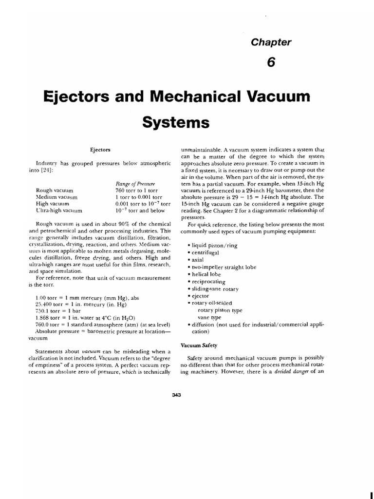 6 - Ejectors & Mechanical Vacuum Systems | PDF