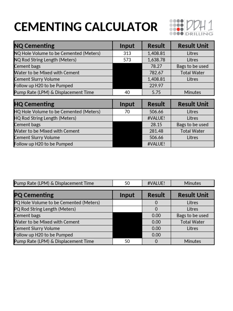 Cementing Calculator | PDF