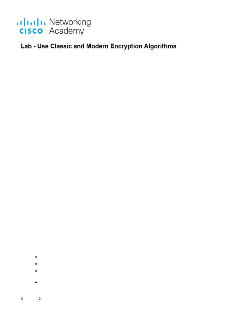 4.4.3 Lab Use Classic and Modern Encryption Algorithms Answer Key | PDF | Cryptography | Encryption