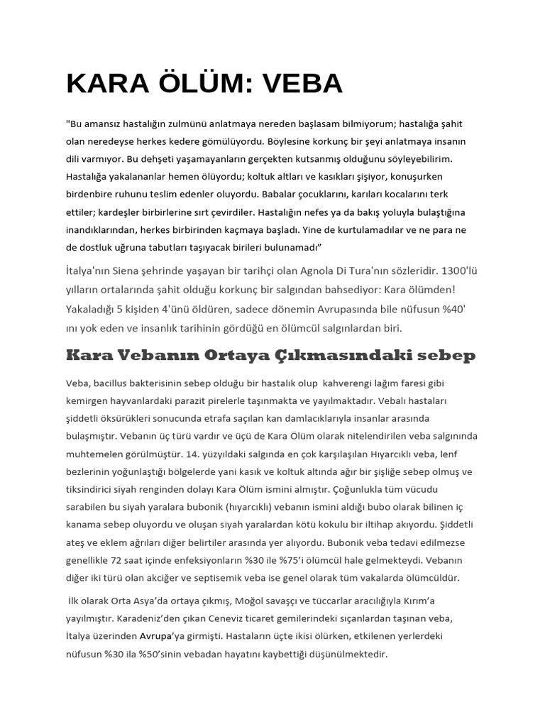 Kara Ölüm Veba | PDF