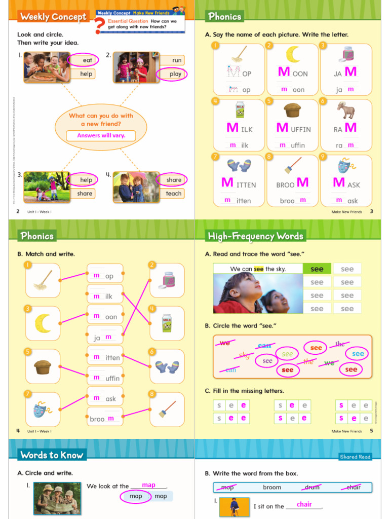 Unit 1 Week 1 Practice Book Answer Key | PDF