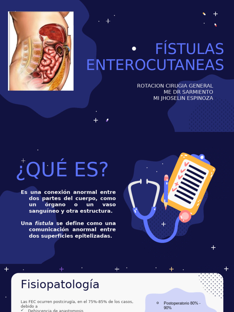 Fístulas Enterocutáneas: Diagnóstico y Tratamiento | PDF | Tracto ...