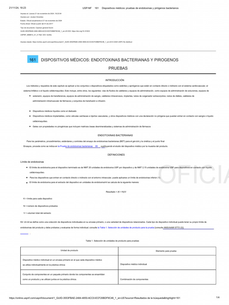 USP-NF 161 Medical Devices-Bacterial Endotoxin and Pyrogen Tests ...
