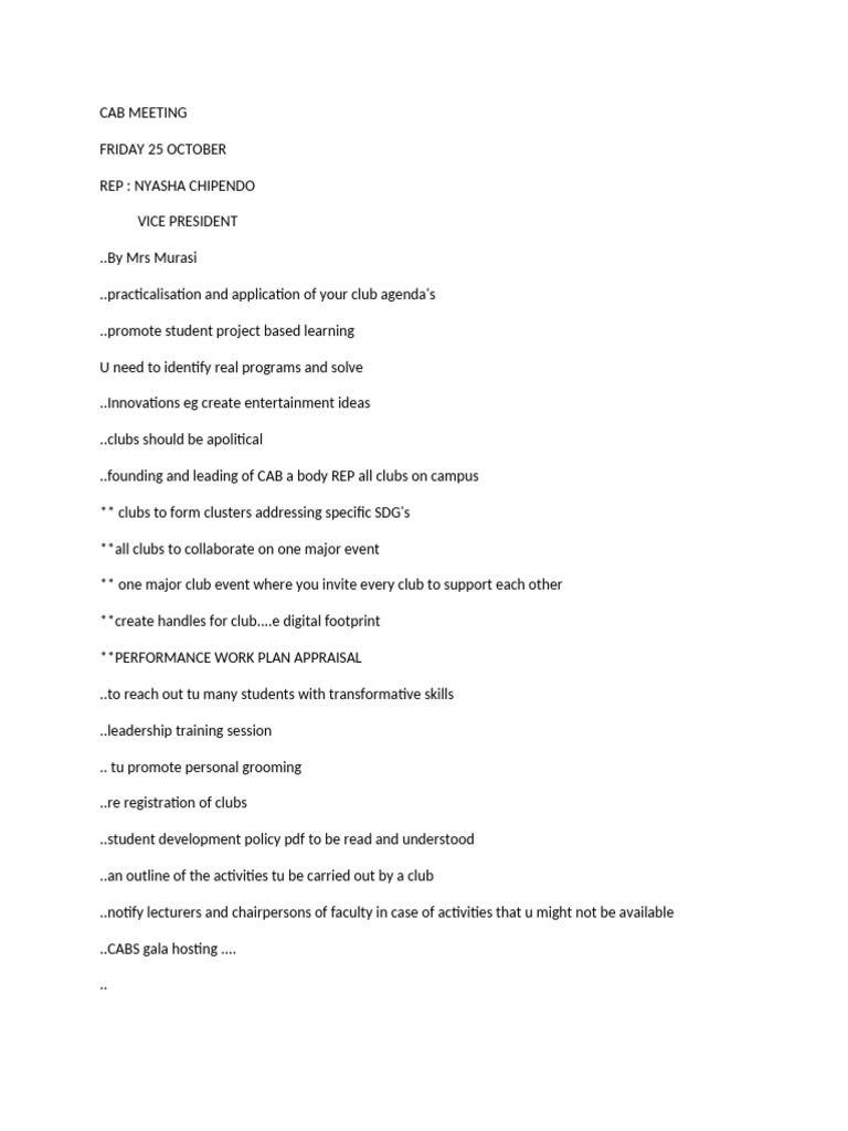 CAB MEETING-WPS Office | PDF
