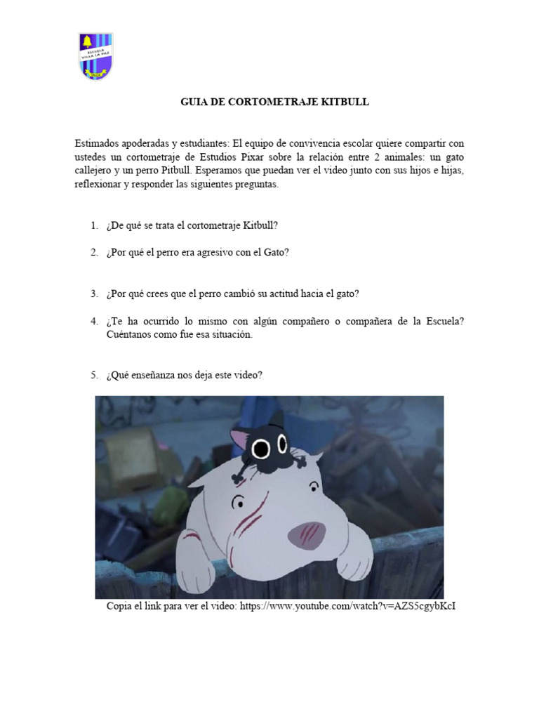 Guía para el cortometraje Kitbull | PDF