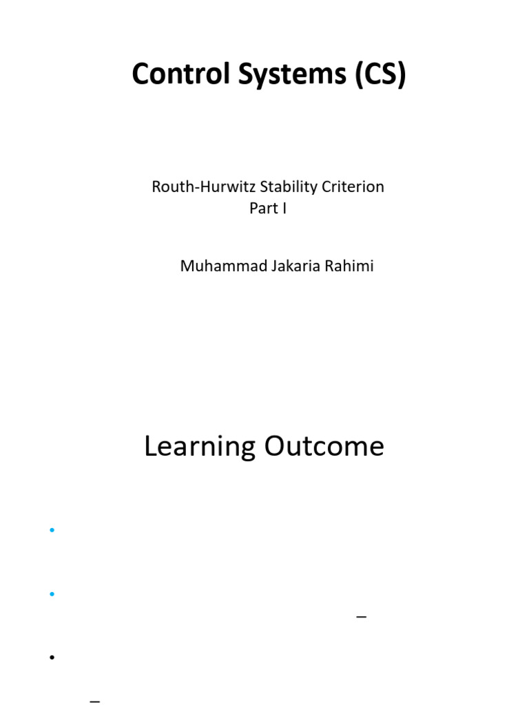 Control Systems Stability Guide | PDF | Stability Theory | Applied Mathematics