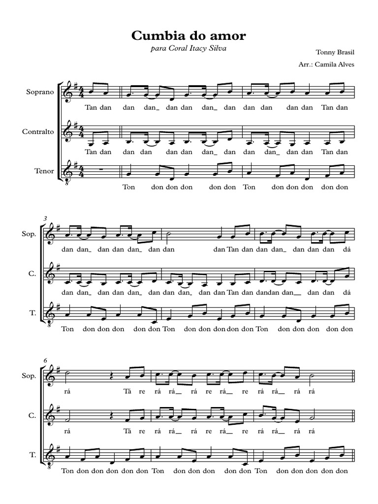 Cumbia Do Amor - Só As Vozes - Partitura Completa | PDF