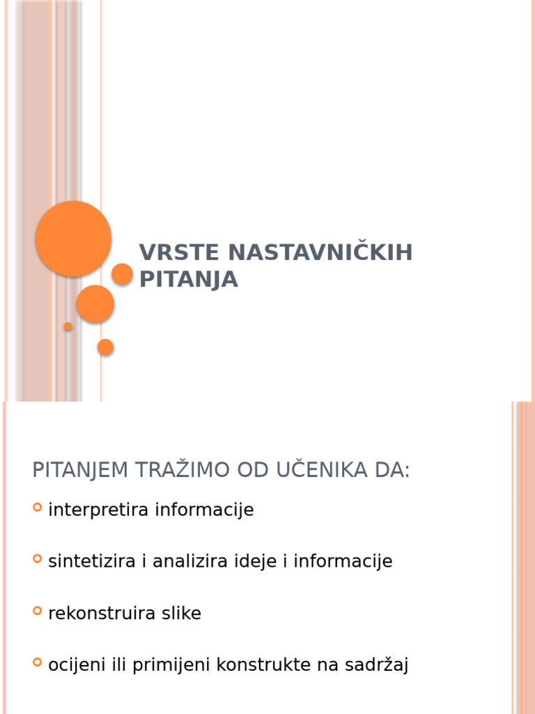 Vrste Pitanja | PDF