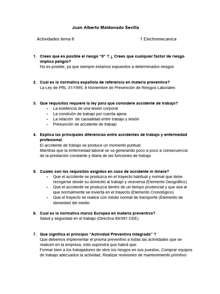 Actividades Fol Tema 8 | PDF