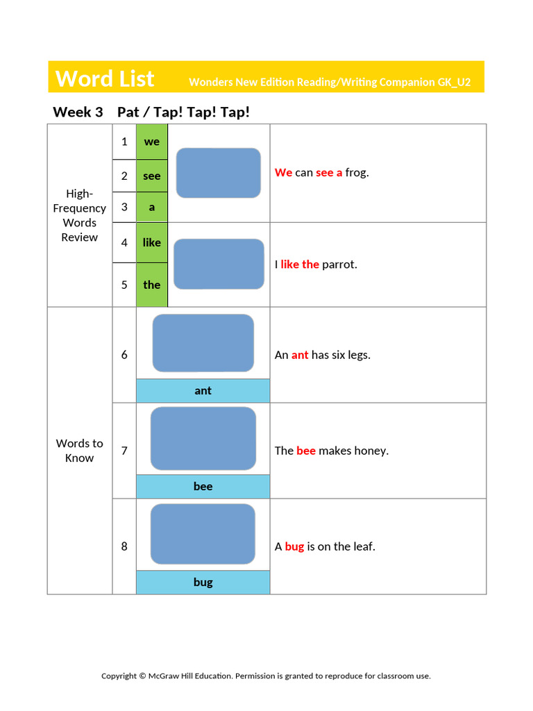 Unit 2 Week 3 Word List (English) | PDF
