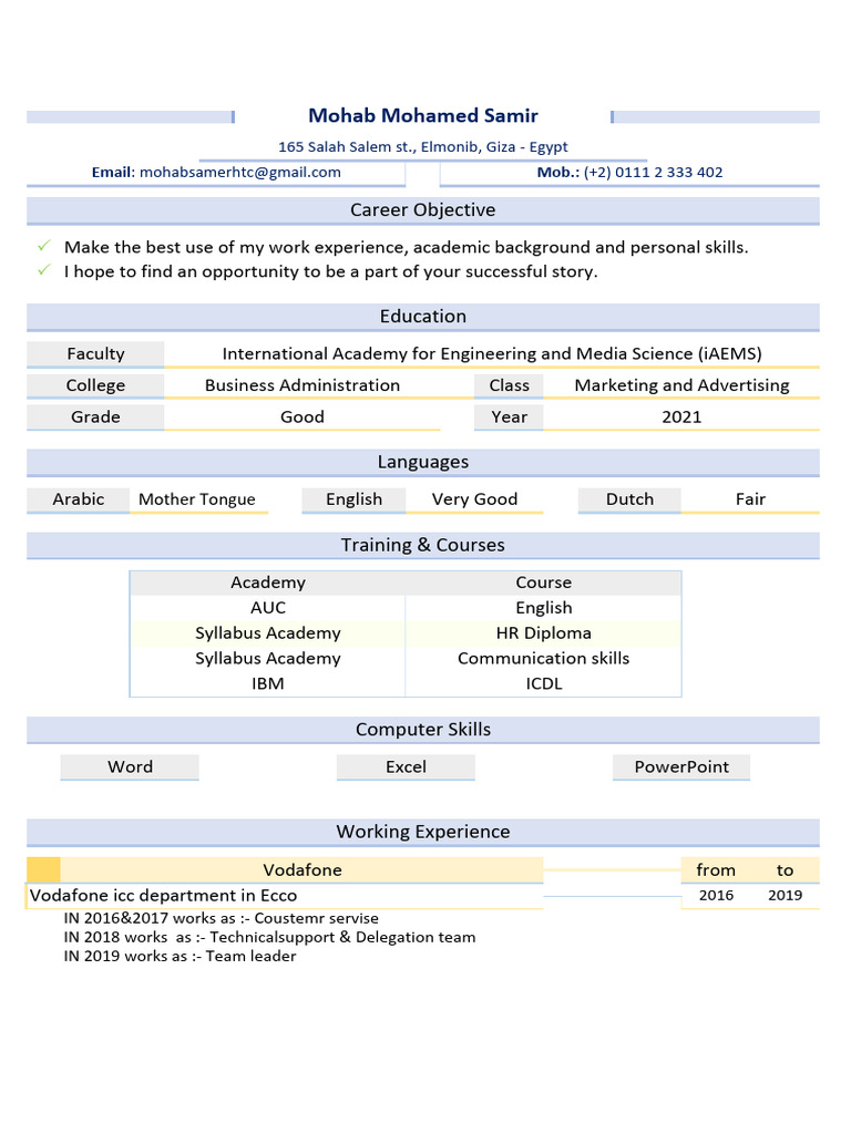 MOHAB.CV-8 | PDF | Human Communication