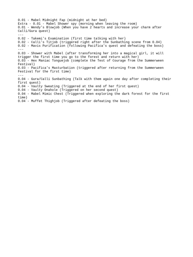 Scenes List | PDF
