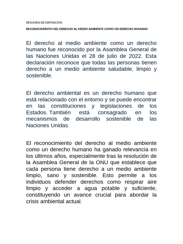 RESUMEN DE EXPOSICION Decho Internacional Publico Segundo Parcial | PDF ...