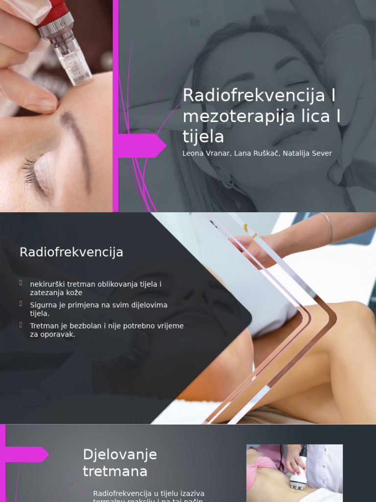Radiofrekvencija Mezoterapija Lica I Tijela | PDF