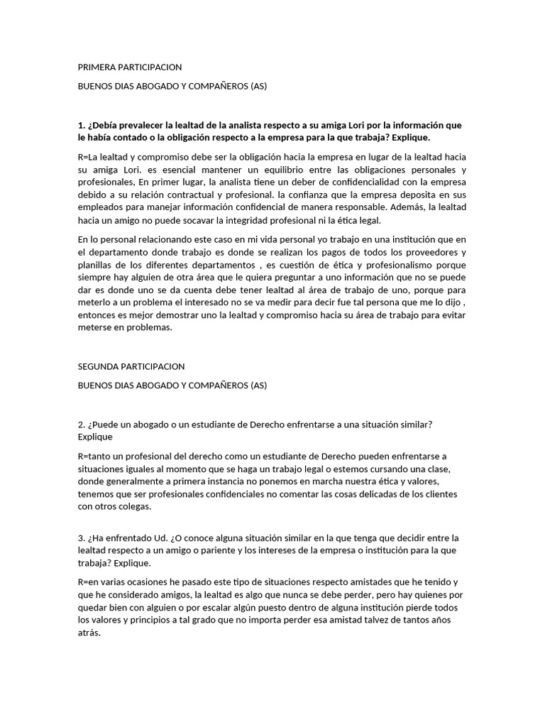 Lealtad profesional vs. personal en el derecho | PDF | Business | Lealtad