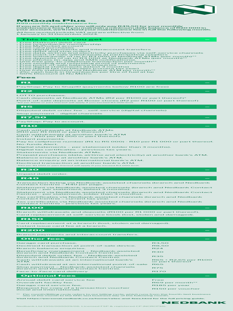 Migoals Plus Mobile Pricing Guide | PDF | Debit Card | Automated Teller ...